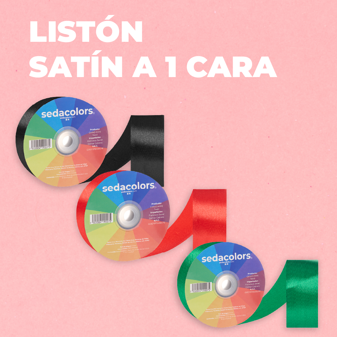 Listón Satín a 1 Cara – Etiquetado "VERDE BANDERA" – Sedacolors Store