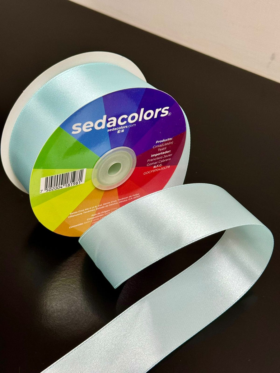 Listón Satin 2 caras Azul Cielo – Sedacolors Store
