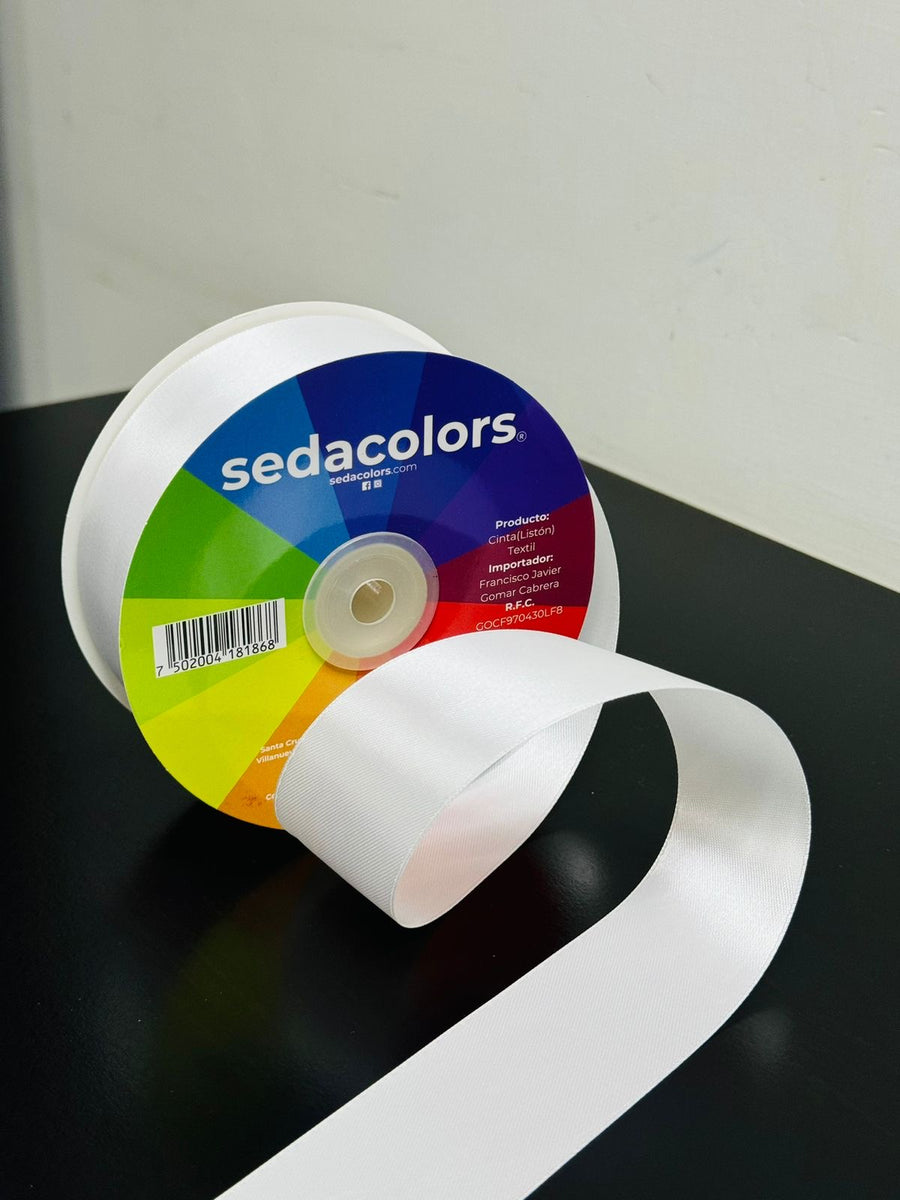 Listón Satin 2 caras Blanco – Sedacolors Store