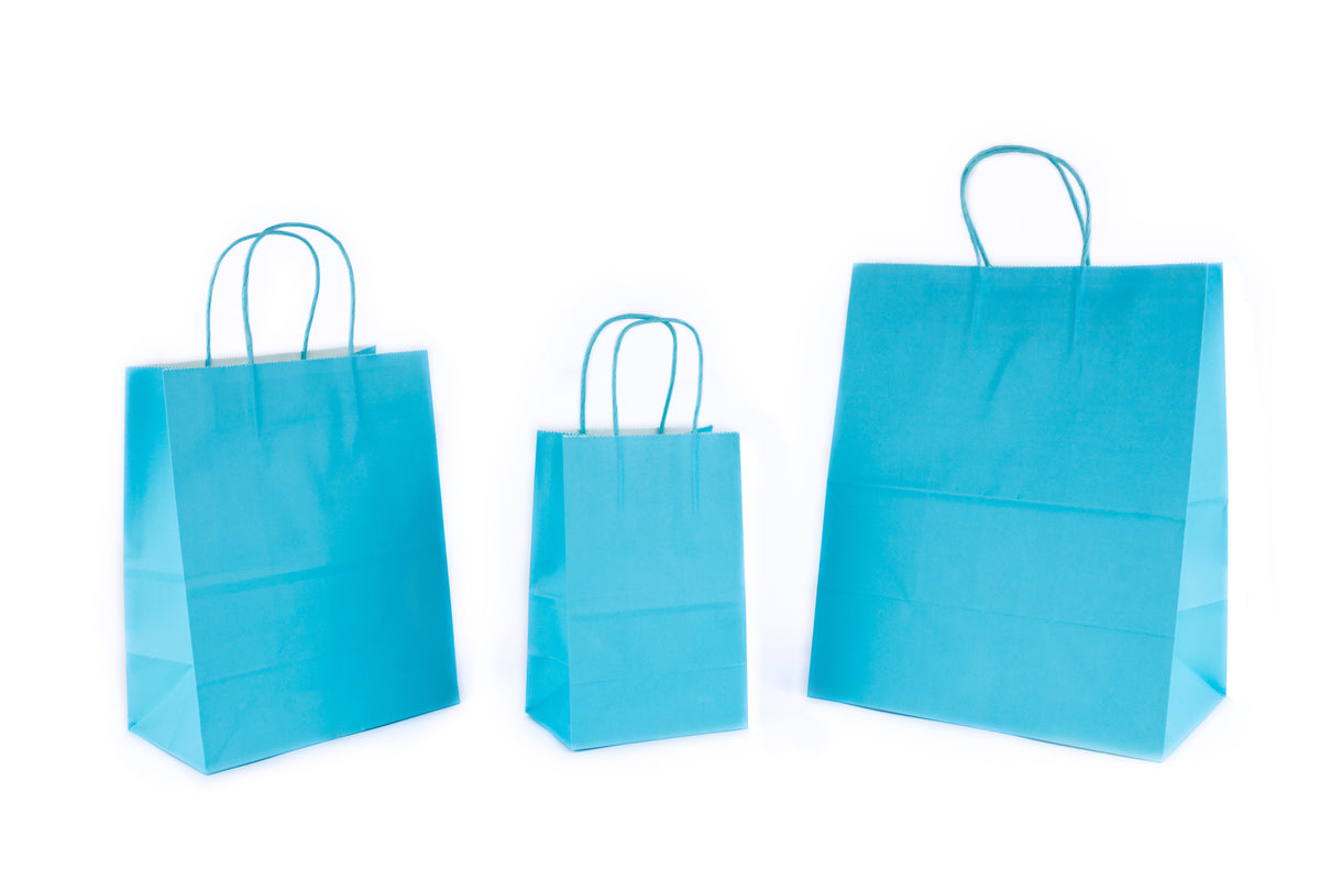 Bolsa Kraft con Asa de Color Azul Cielo – Sedacolors Store