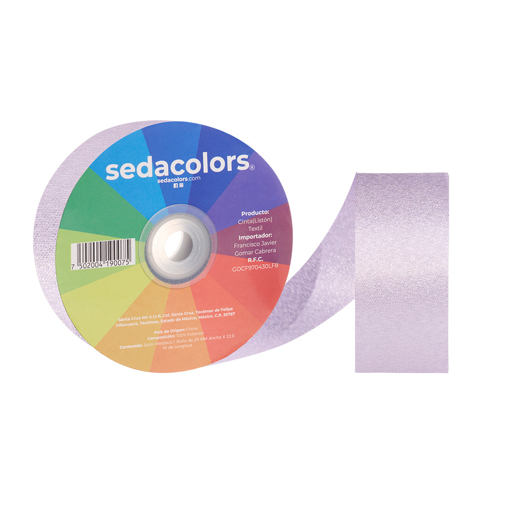 Listón Satín Metálico Lila | 2 Caras – Sedacolors Store