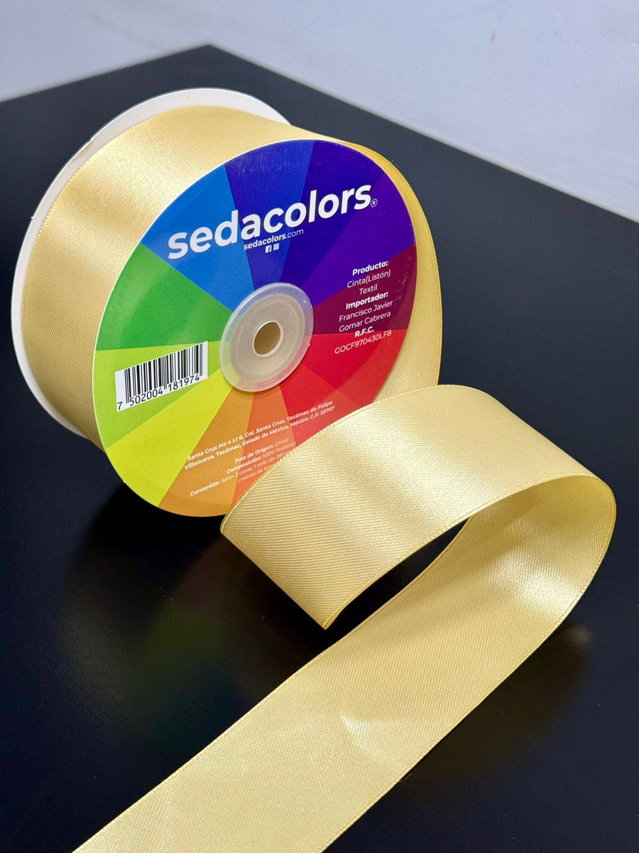 Listón Satin 2 caras Beige – Sedacolors Store