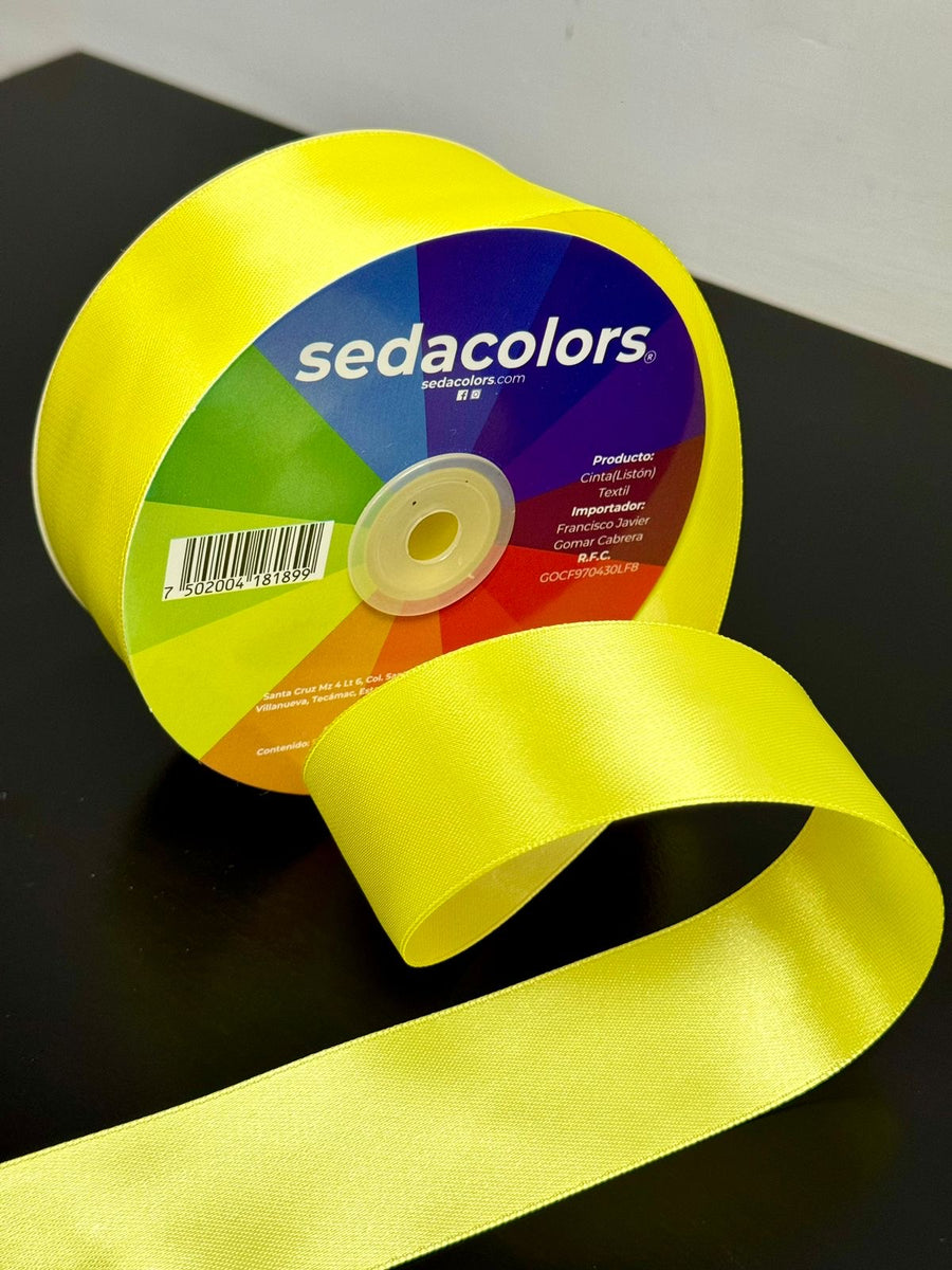 Listón Satin 2 caras Amarillo Claro – Sedacolors Store